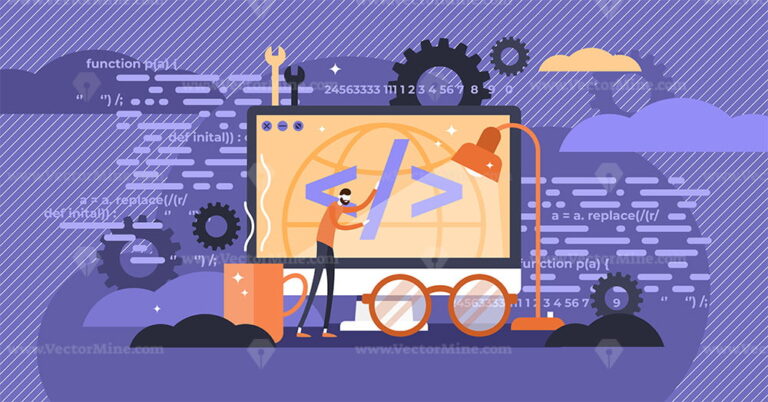 Free Web Development Coding Programming And Designing Monocolor Outline Concept Vectormine
