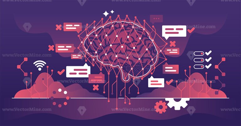 Ai And Automation Revolution With Artificial Intelligence Outline Concept Vectormine